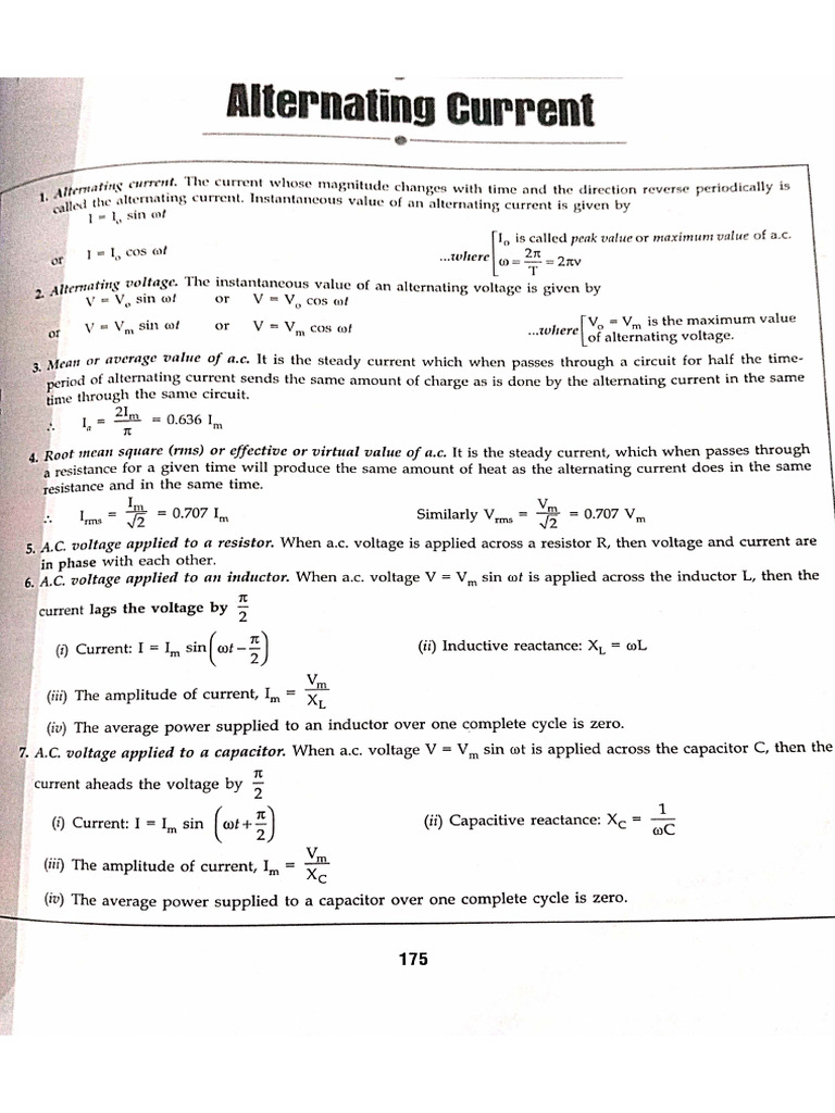 Alternating Current PDF | PDF