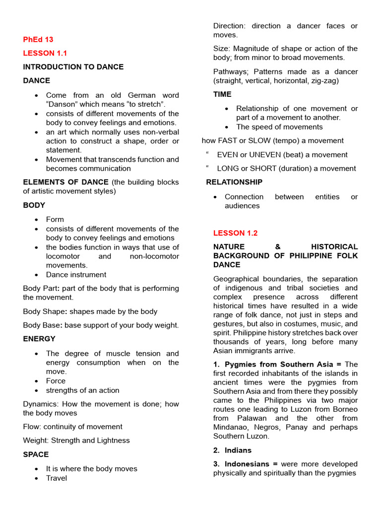 PhEd 13 REVIEWER | PDF | Philippines | Dances