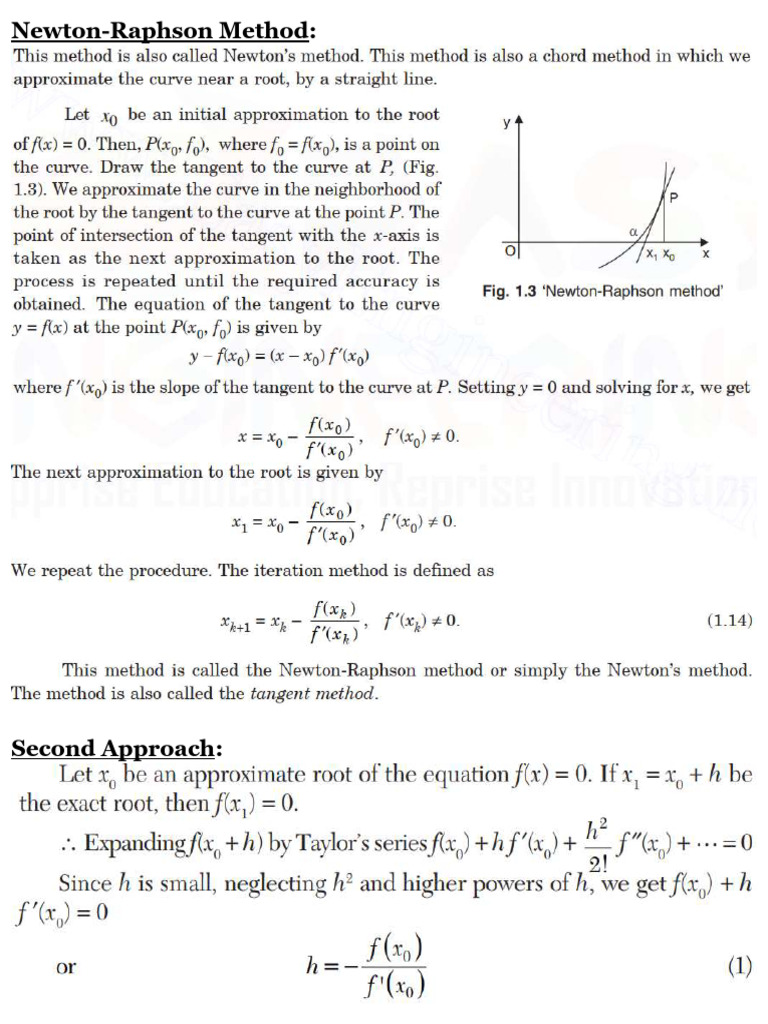 MAT301 Unit IV Notes 3 Newton Raphson Method | PDF