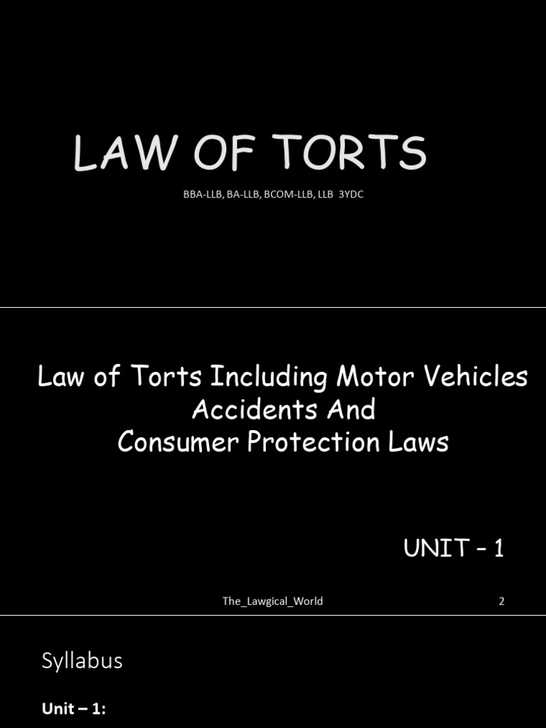Law of Torts: Bba-Llb, Ba-Llb, Bcom-Llb, LLB 3ydc | PDF | Tort | Legal ...