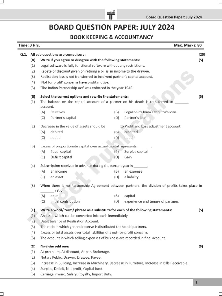 BK 7 Years Board Papers | PDF | Debits And Credits | Balance Sheet