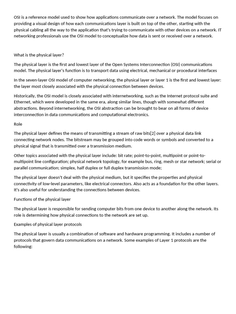 Physical Layer Thing - PNG | PDF | Osi Model | Computer Network