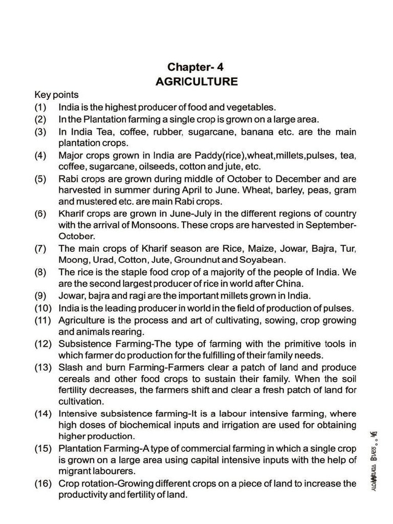Class 10 Social Science Notes For Agriculture (PDF) - Study Material ... Class 10 Social Science Notes For Agriculture (PDF) - Study Material ...