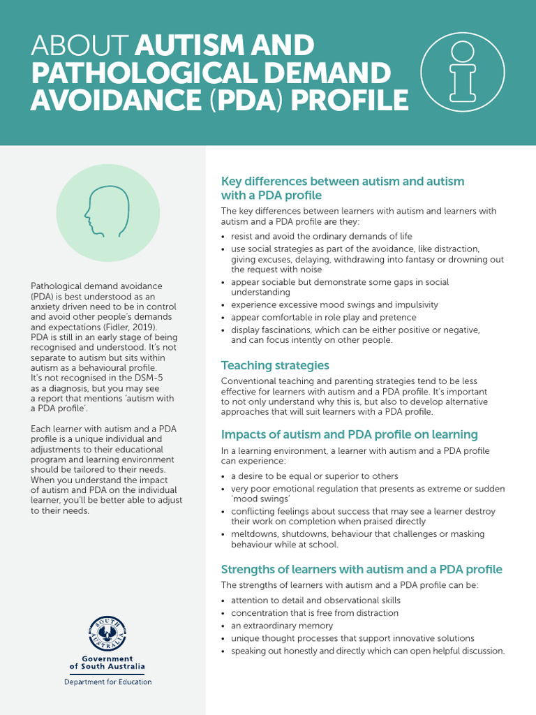 About Autism and Pathological Demand Avoidance PDA Profile | PDF ...