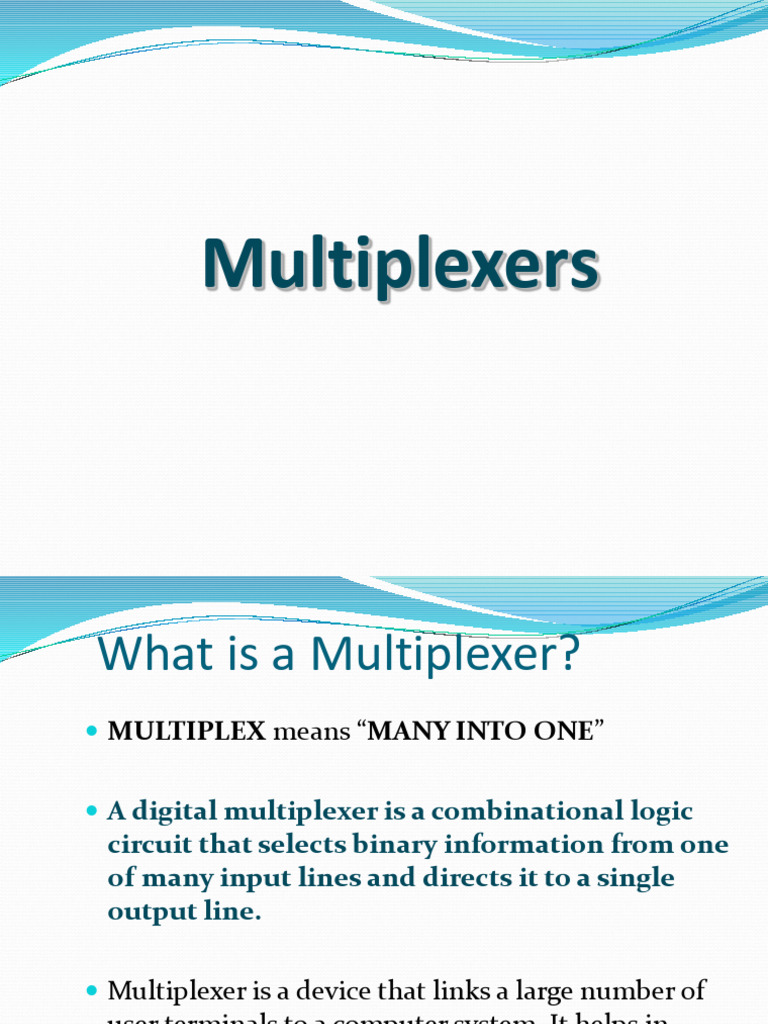 Multiplexers Pdf Logic Gate Input Output