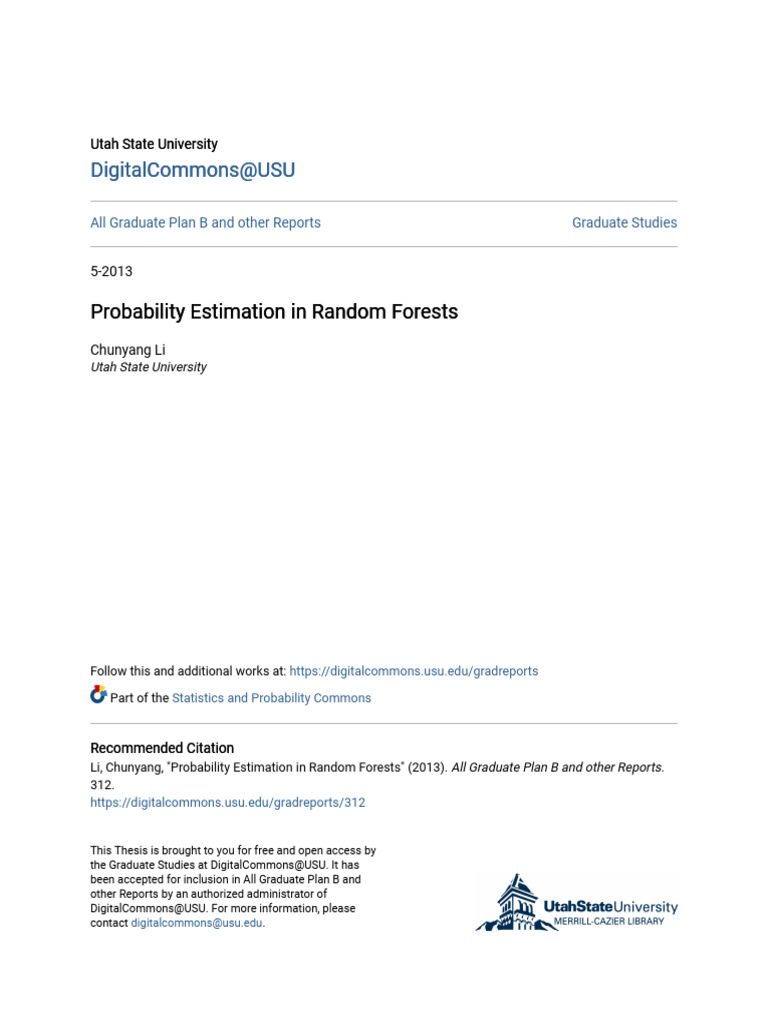 Probability Estimation in Random Forests | PDF | Cross Validation ...