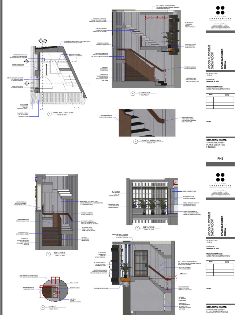 Staircase Lobby Elevations 19-11-24 | PDF | Stairs | Door