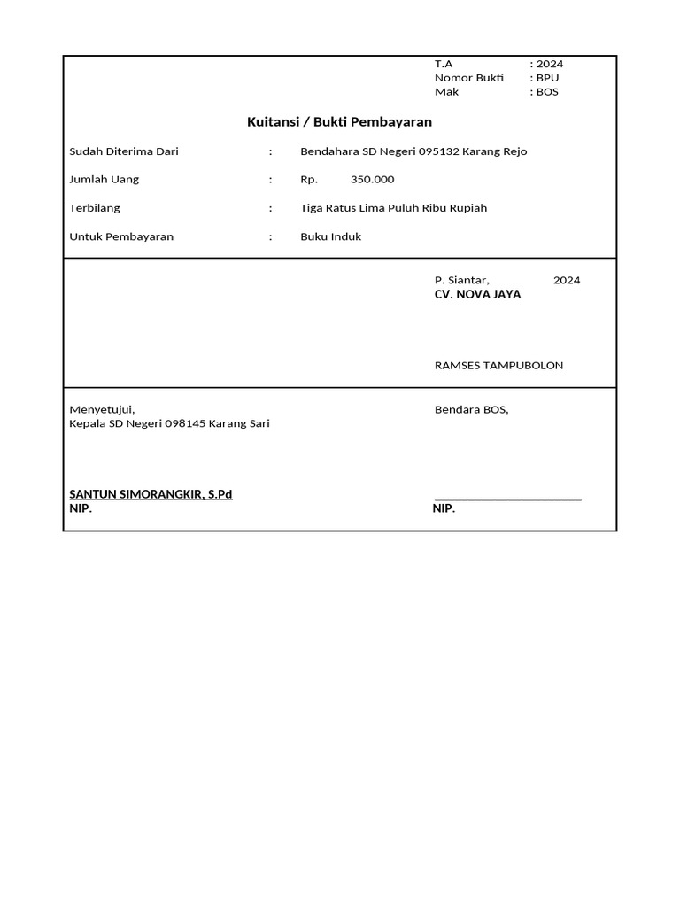 Bukti Pembayaran Buku | PDF