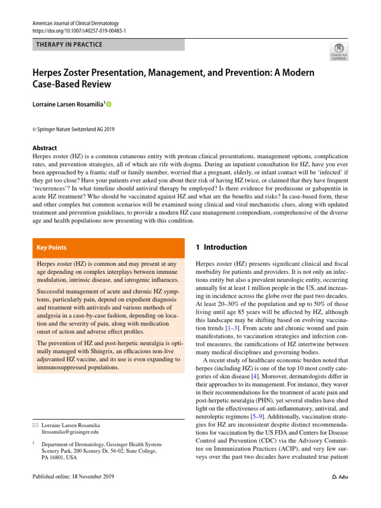Herpes Zoster: A Clinical Guide | PDF | Infection | Immunology