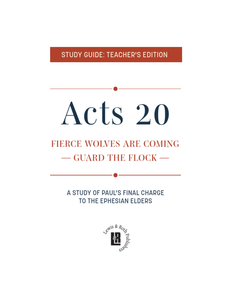 Acts20 - StudyGuide Answers FINAL | PDF | Elder (Christianity) | Paul ...