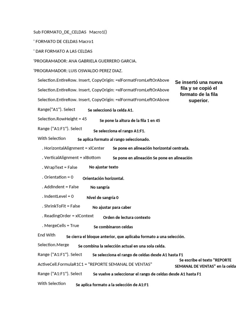 Codigo de Macros | PDF