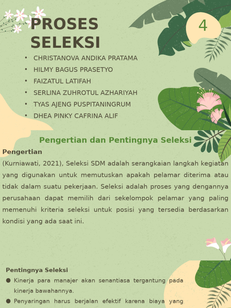 MSDM Proses Seleksi | PDF
