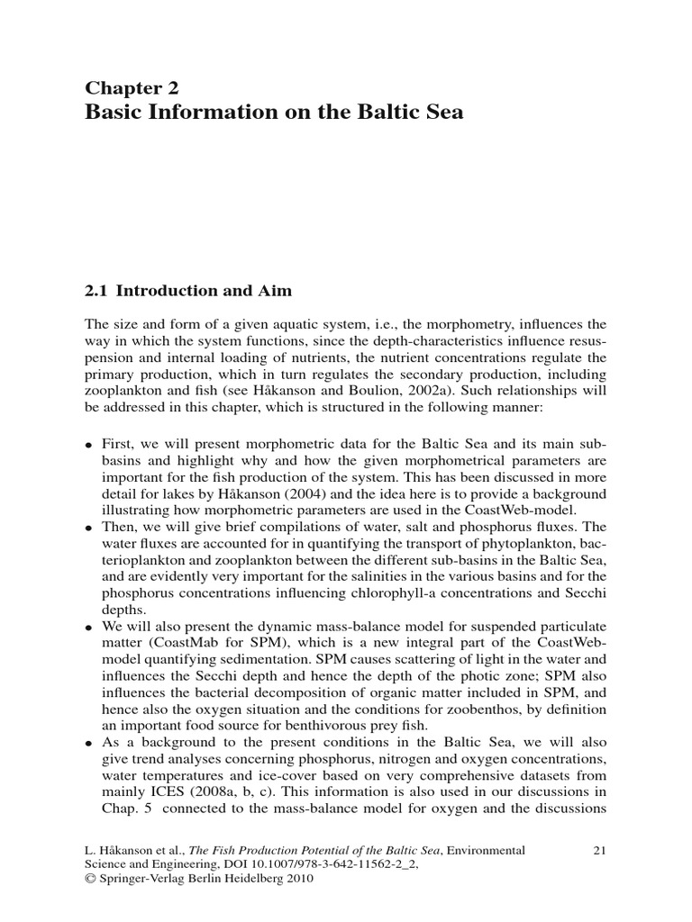 Basic Information On The Baltic Sea | PDF | Baltic Sea | Deposition (Geology)