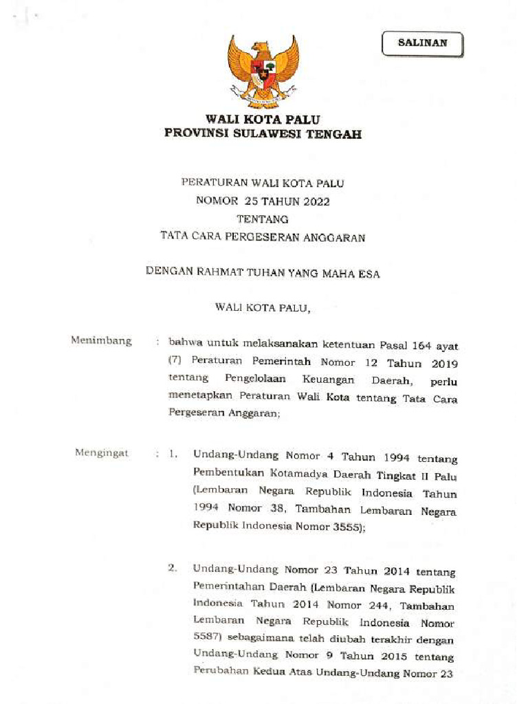 PERWALI NO 25 TAHUN 2022 Compressed | PDF
