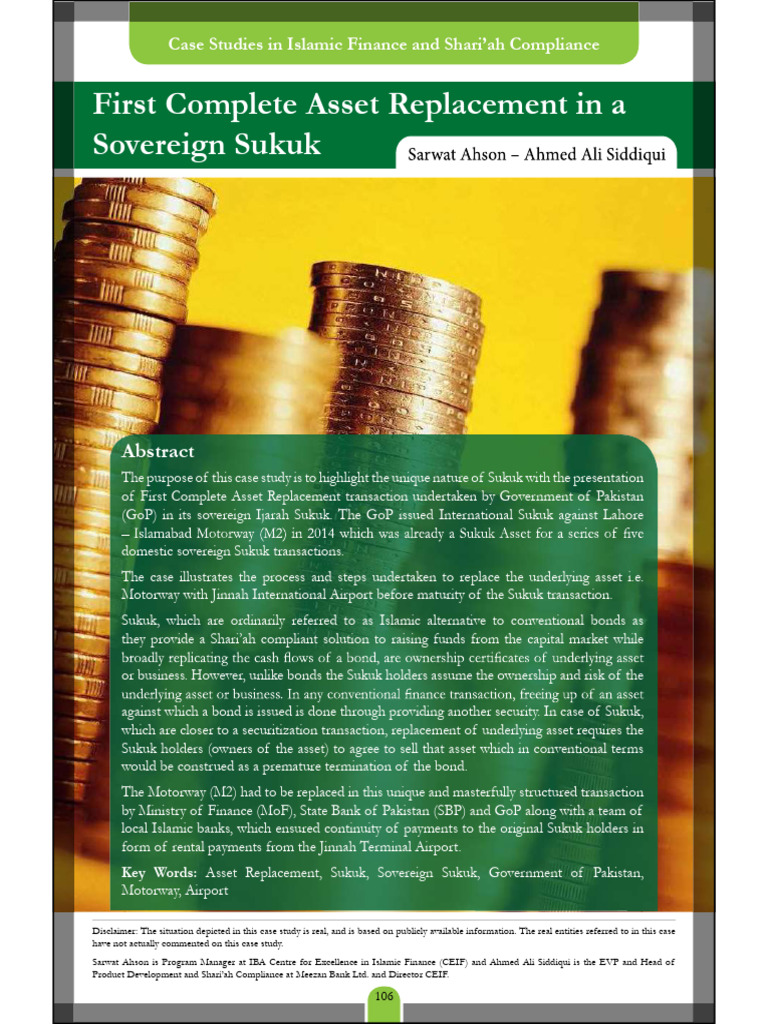 Asset Replacement in Govt Ijarah Sukuk | PDF | Islamic Banking And Finance | Financial Markets