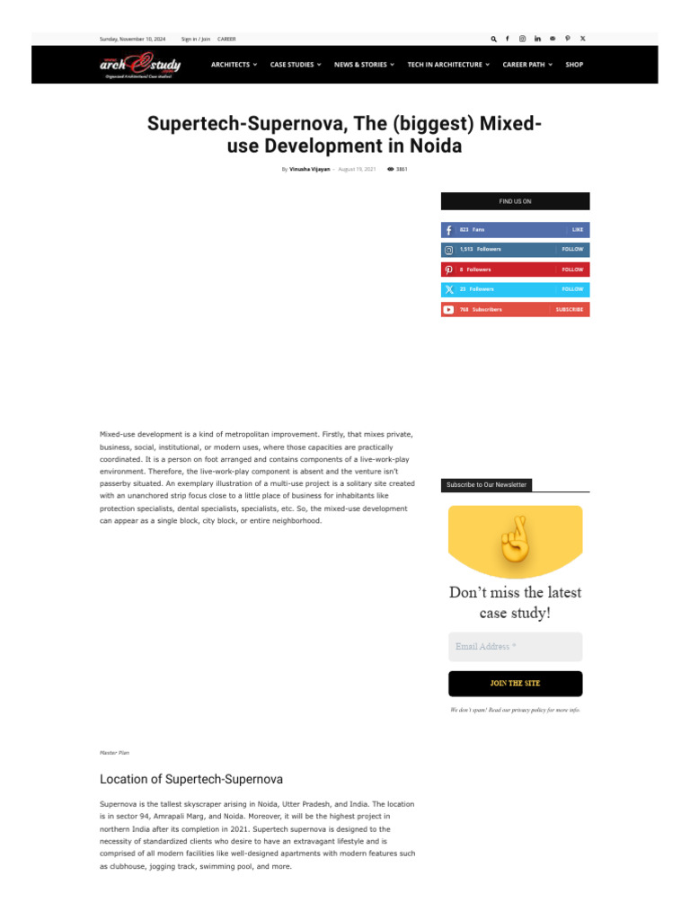 Archestudy Com Supertech Supernova The Biggest Mixed Use Development in Noida | PDF ...