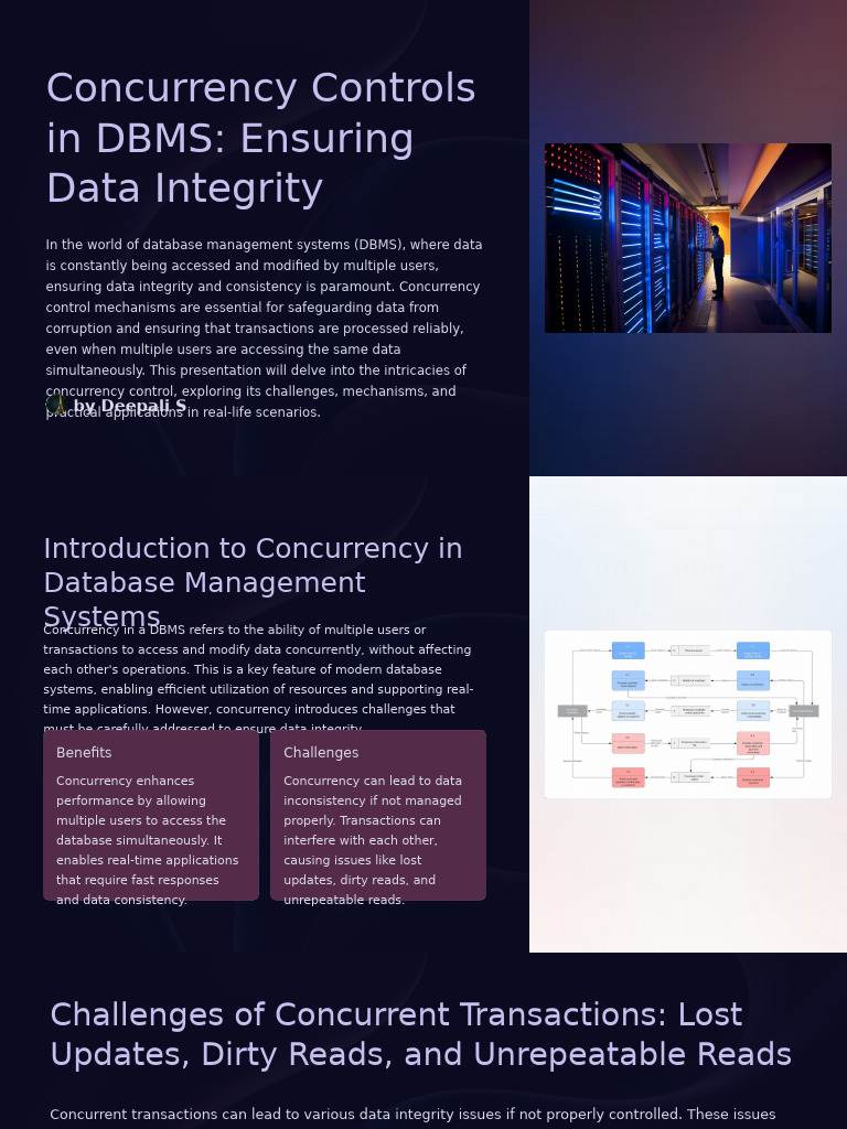Concurrency Controls in DBMS Ensuring Data Integrity | PDF | Database Transaction | Databases