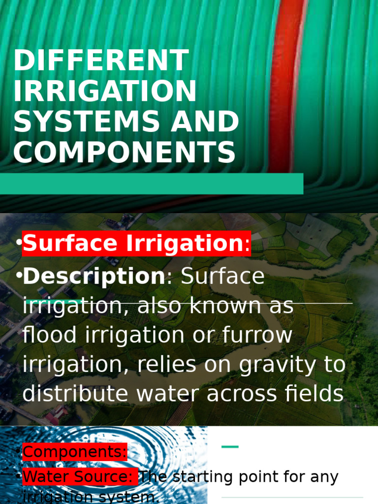 Different Irrigation Systems and Components | PDF