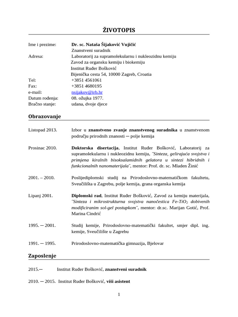 Zivotopis 2015 ZN - Sur | PDF