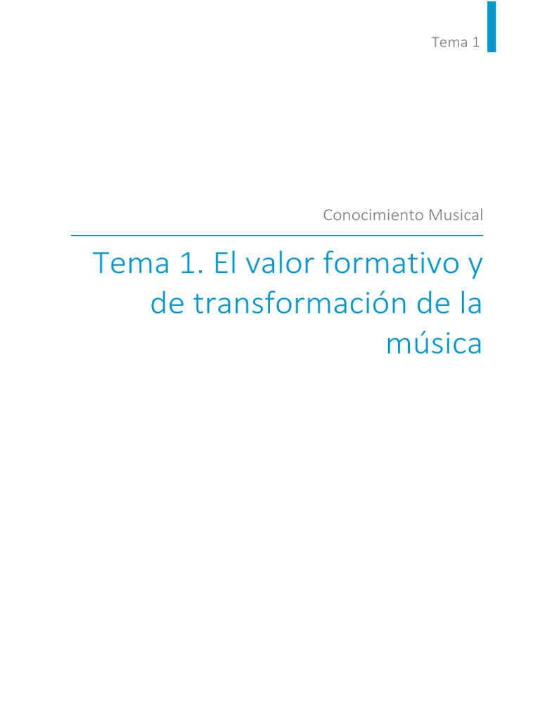 Conocimiento Musical Tema1 | PDF | Aprendizaje | Pedagogía