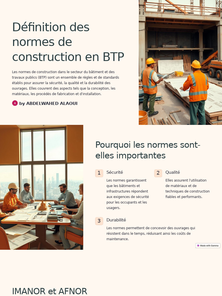 Definition Des Normes de Construction en BTP | PDF | Sécurité