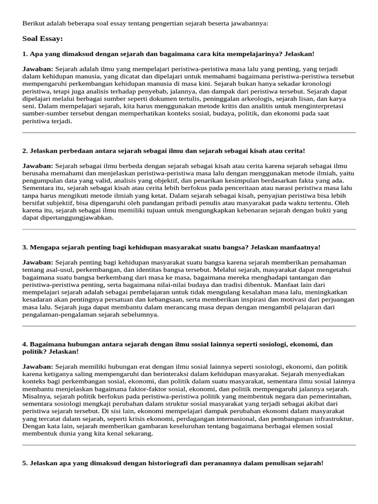 Apakah Ini Contoh Soal Essay - Remidi Asts 10 | PDF