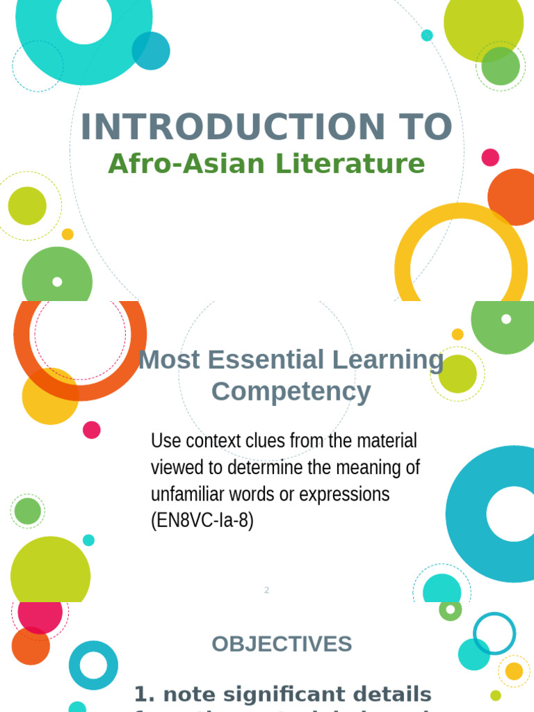 Introduction To Afro-Asian Literature | PDF