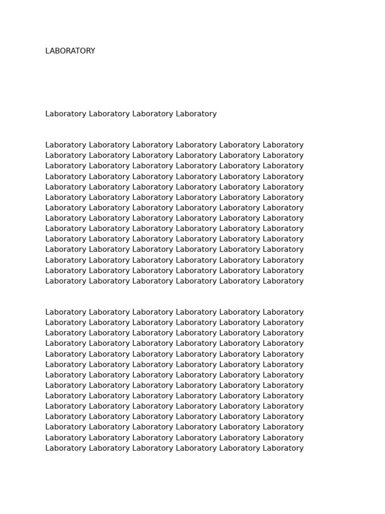 Laboratory Document Overview | PDF