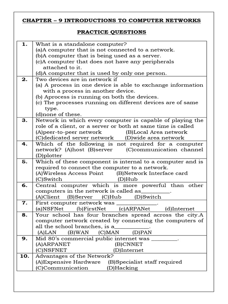 CH 9-Introduction To Computer Networks For Board Exam | PDF | Computer ...