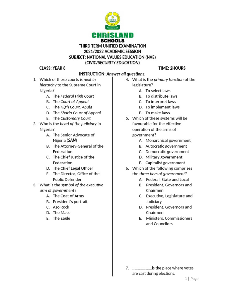 Civic Education Year 8. | PDF | Elections | Electoral Fraud