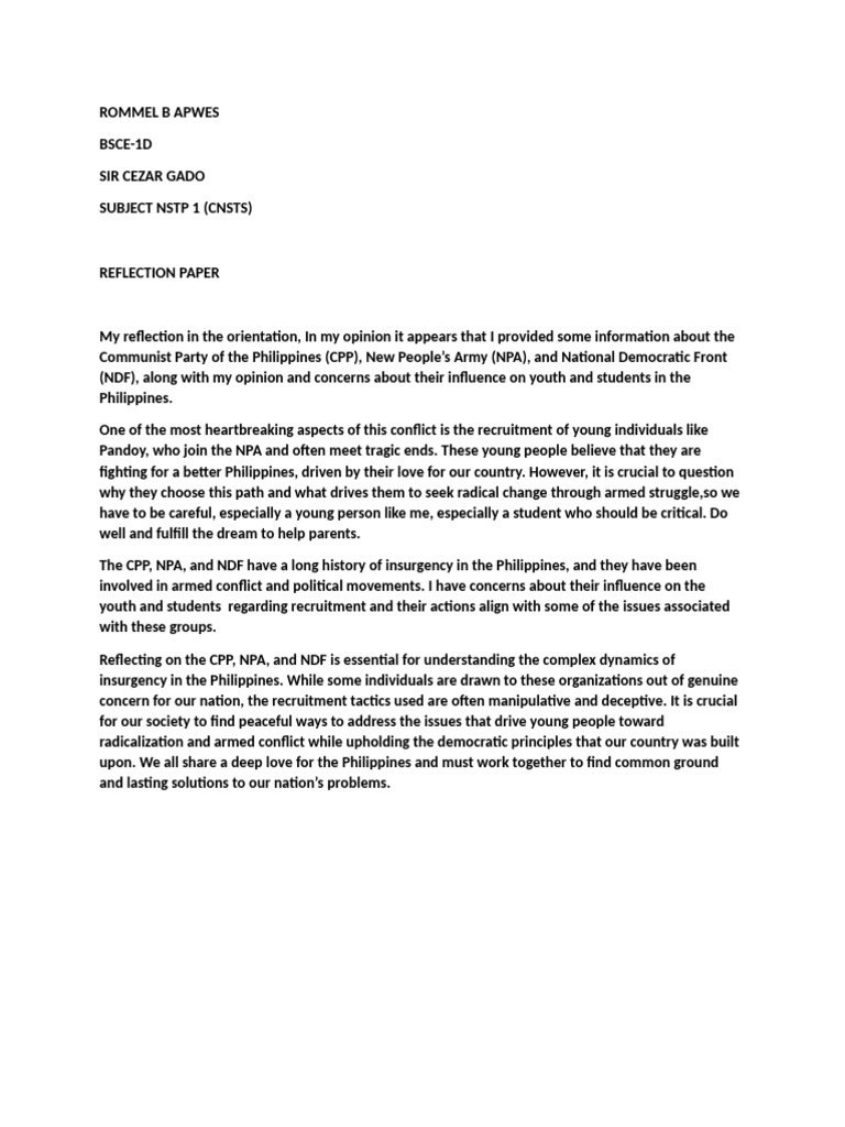 Reflection Paper | PDF