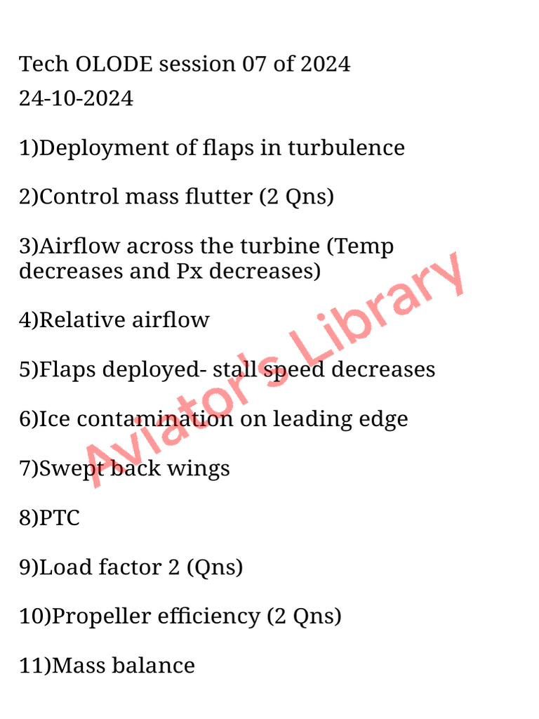 TECHNICAL GENERAL OLODE 07 of 2024 by Aviatorslibrary | PDF