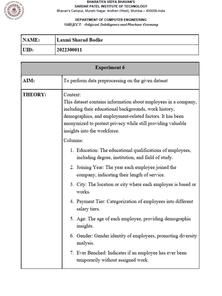 Aiml Exp No 6 | PDF | Cognitive Science | Cognition