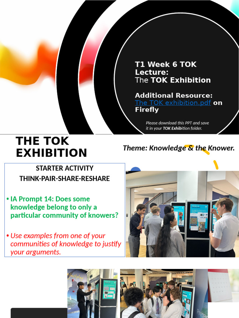 6.1 TOK Exhibition Intro | PDF | Knowledge | Evidence