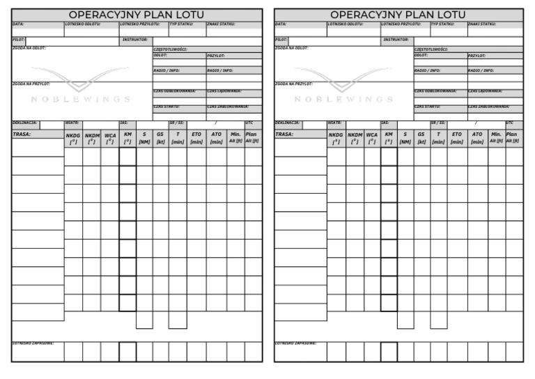 Operacyjny Plan Lotu-Operational Flight Plan - Ver7 PDF | PDF