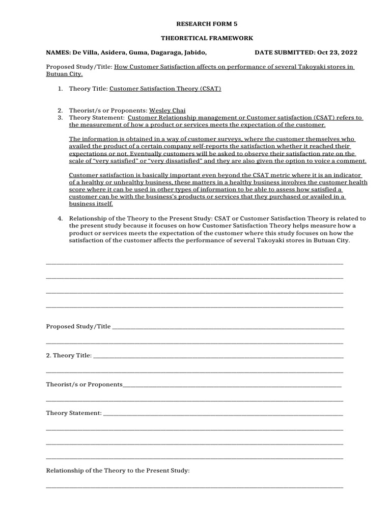 RESEARCH - FORM - 5 Group 4 | PDF | Customer Satisfaction | Business