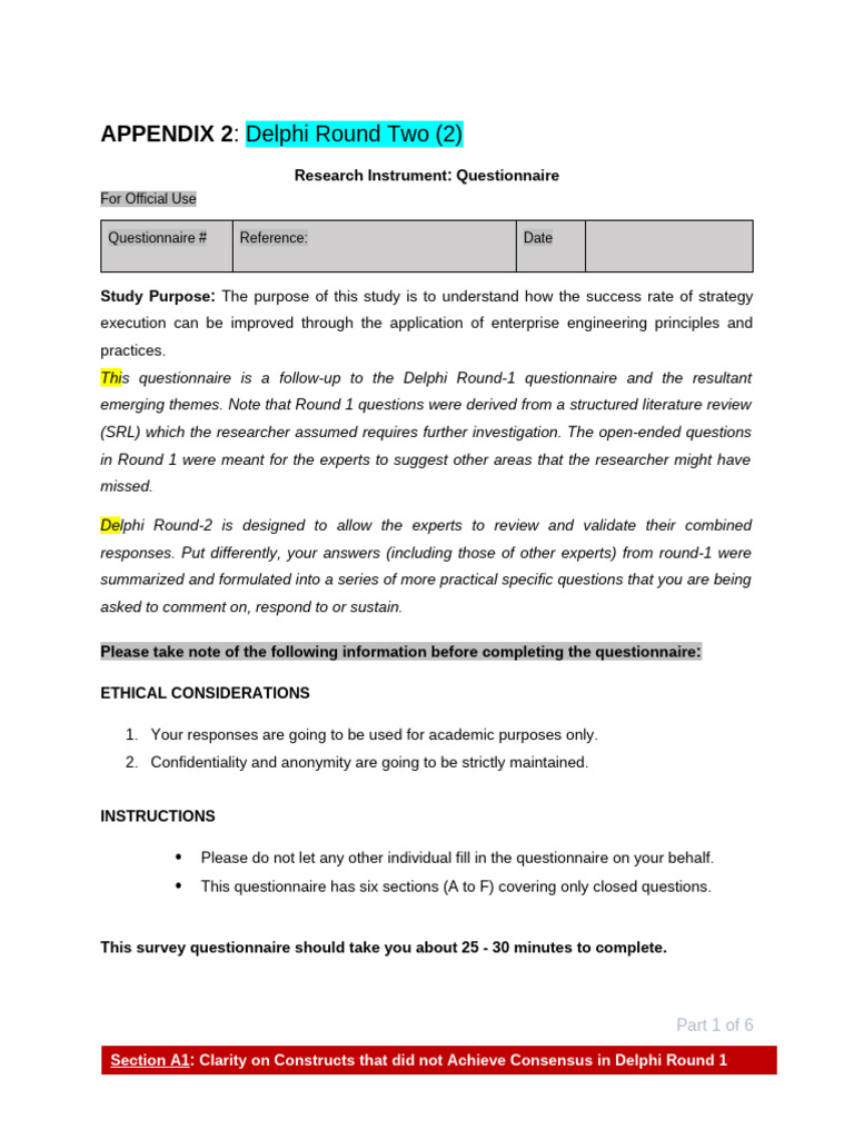 WITS - PHD Candidate - Mudavanhu T - Research Questionnaire - Round 2 ...