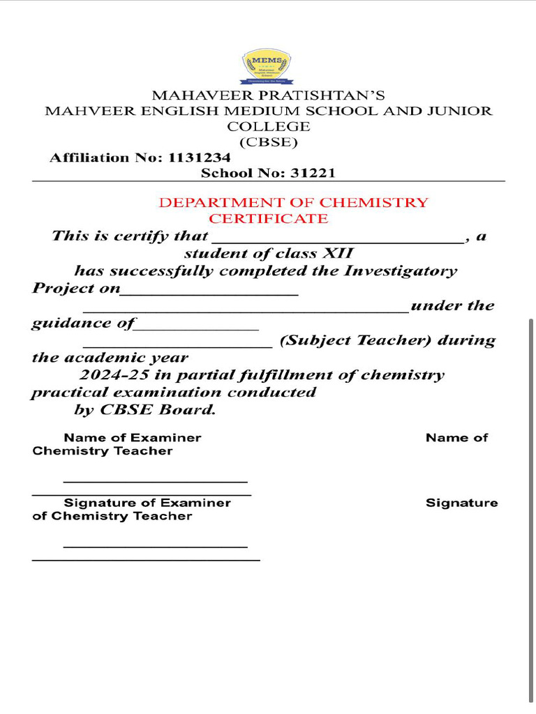 Certificate Chem | PDF