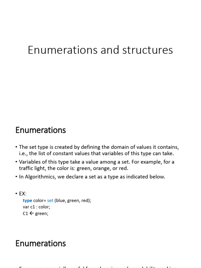Chapter 5 - Enumerations and Structures | PDF | Software Development | Mathematical Logic