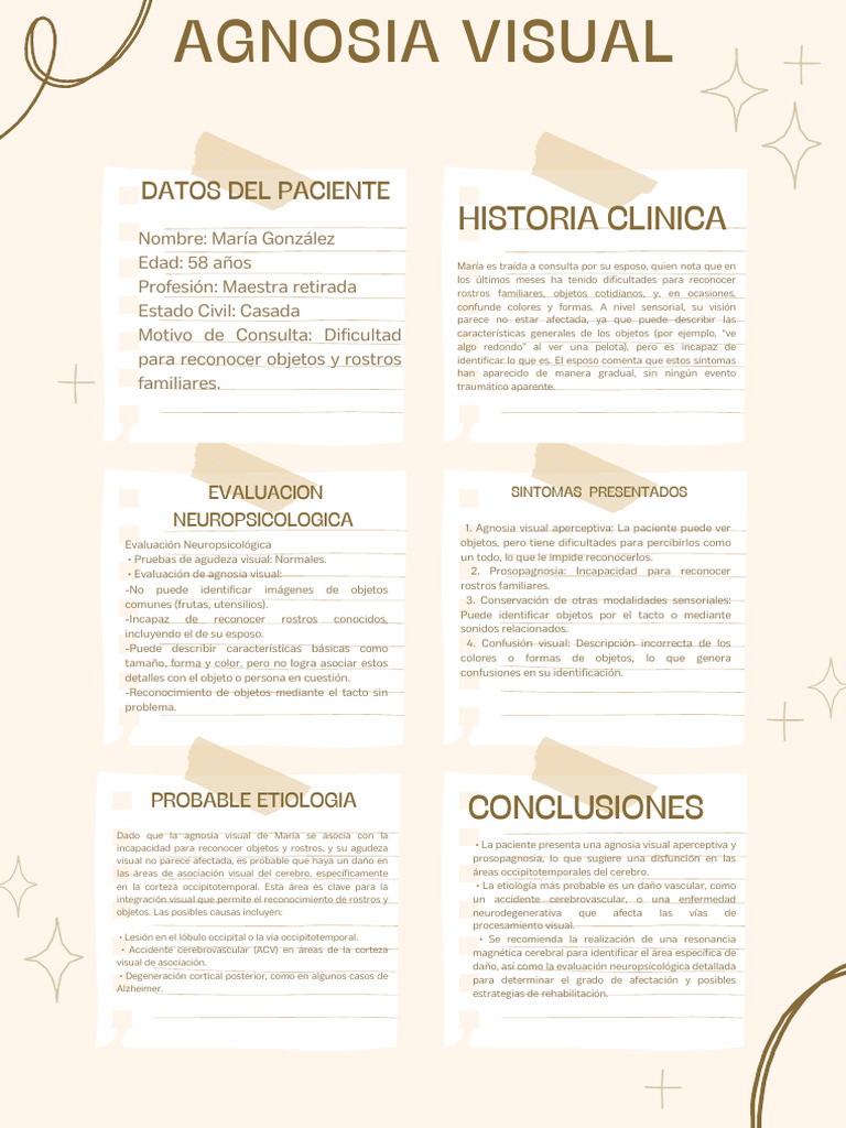 Agnosia Visual Caso Clínico | PDF | Percepción visual | Sistema nervioso