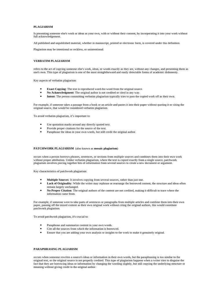 PLAGIARISM | PDF | Plagiarism | Human Communication