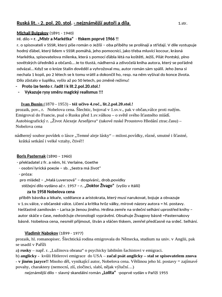 Ruská Lit.2.pol.20.stol. | PDF