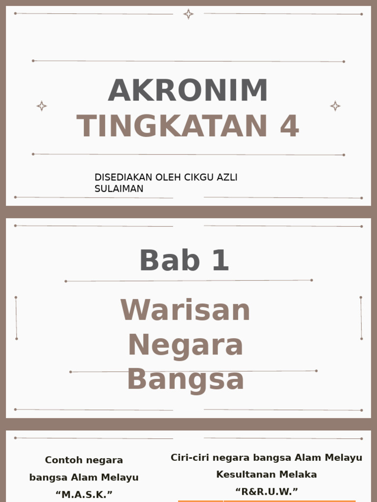Teknik Akronim Sejarah Tingkatan 4 | PDF