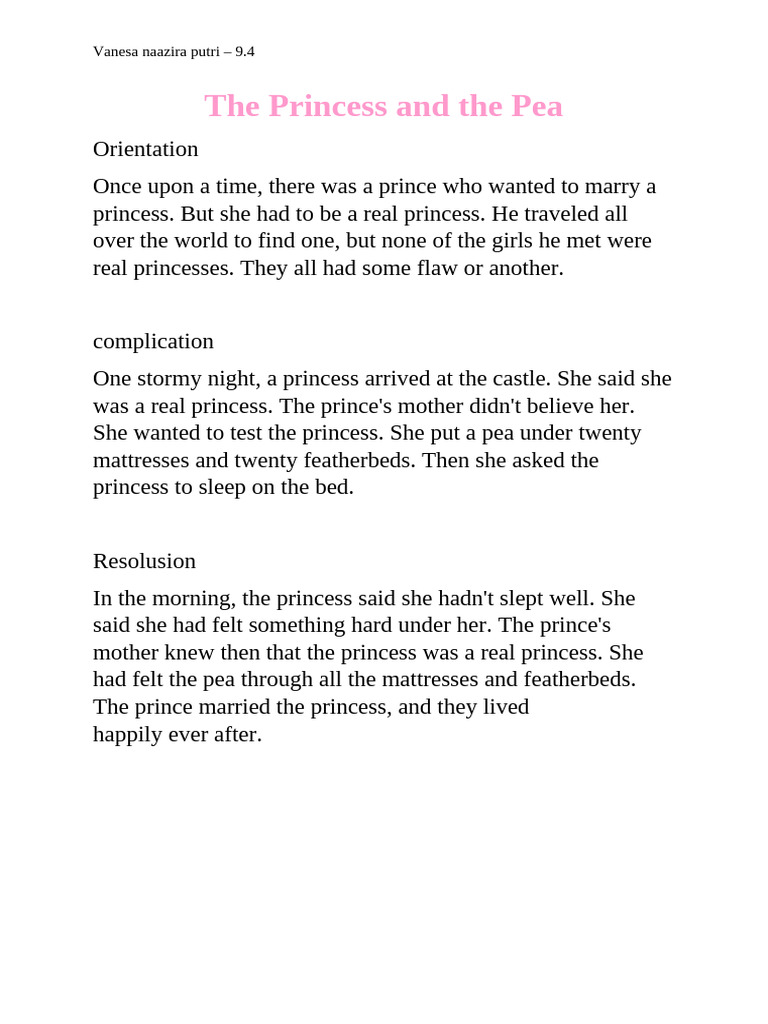 The Princess and The Pea | PDF