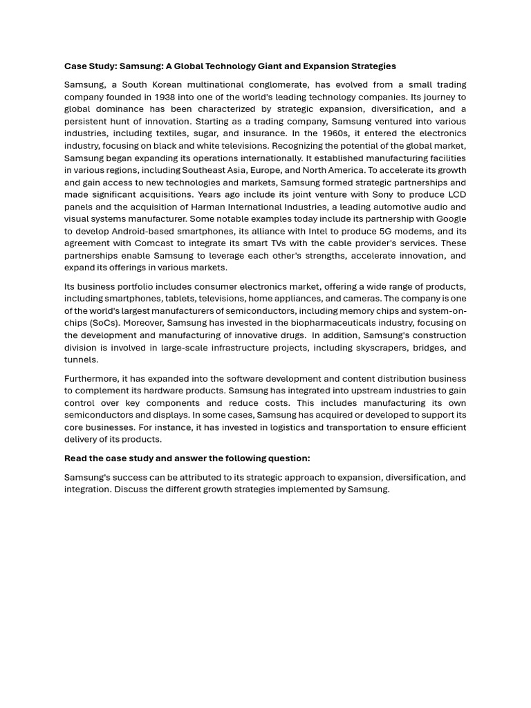 Case Study Samsung Student | PDF | Samsung | Smartphone