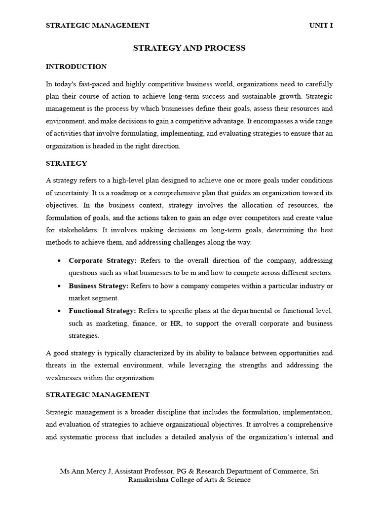 Strategic Management | PDF | Strategic Management | Competitive Advantage