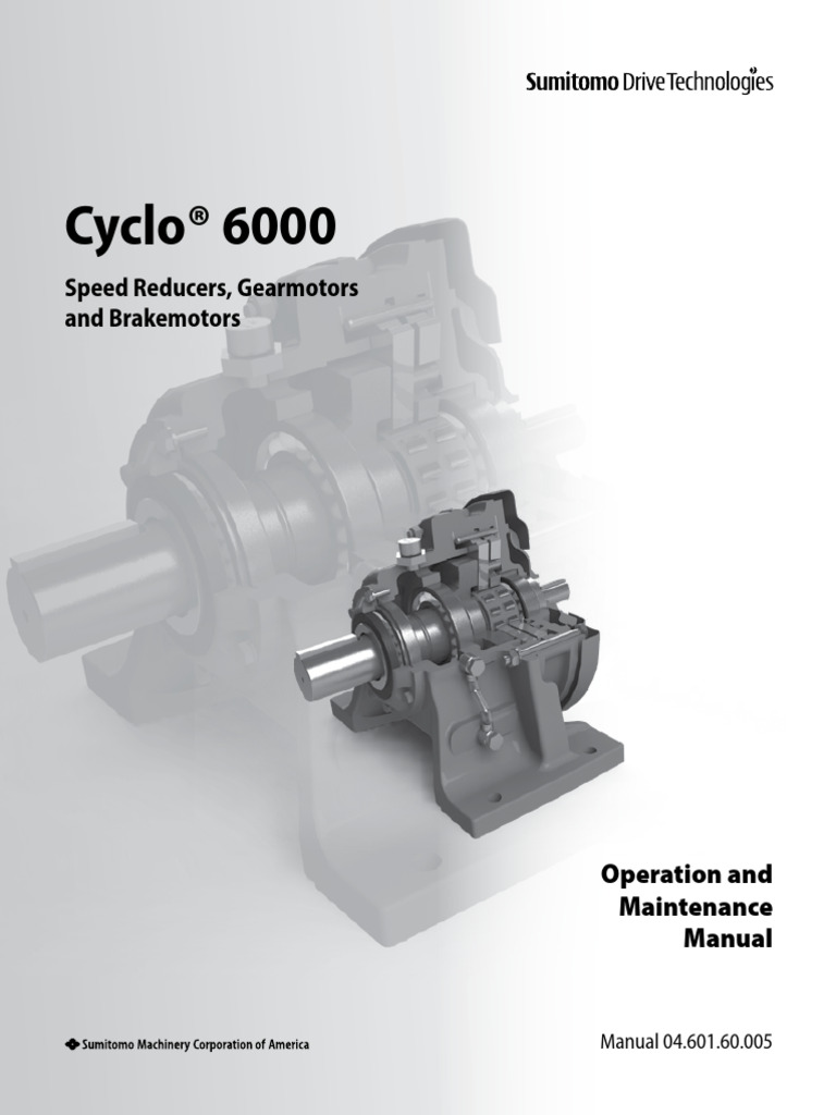 Manual de Mantenimiento SUMITOMO Cyclo 6000 | PDF | Manual Transmission | Electric Motor