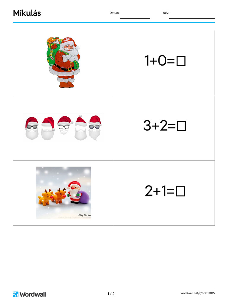 Mikulás Flash Kártyák | PDF