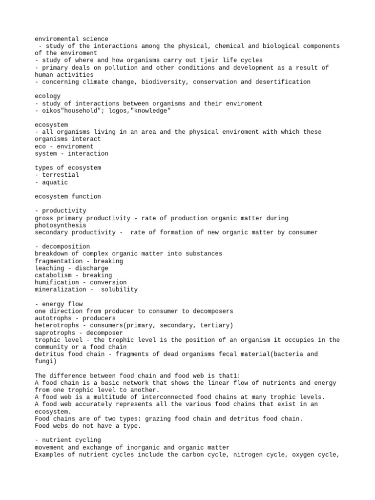 Ecosystem Pdf Food Web Ecosystem