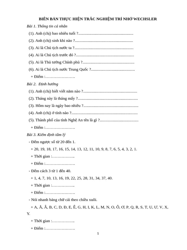 Test Wechsler | PDF